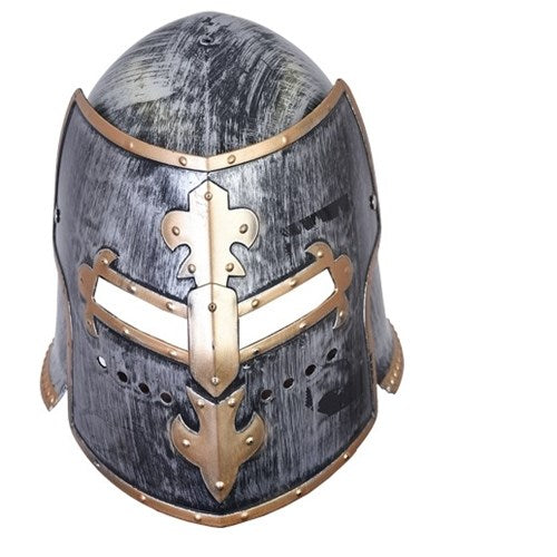 Knight Helmet - silver with gold trim – Upstage Dancewear & Costume Factory